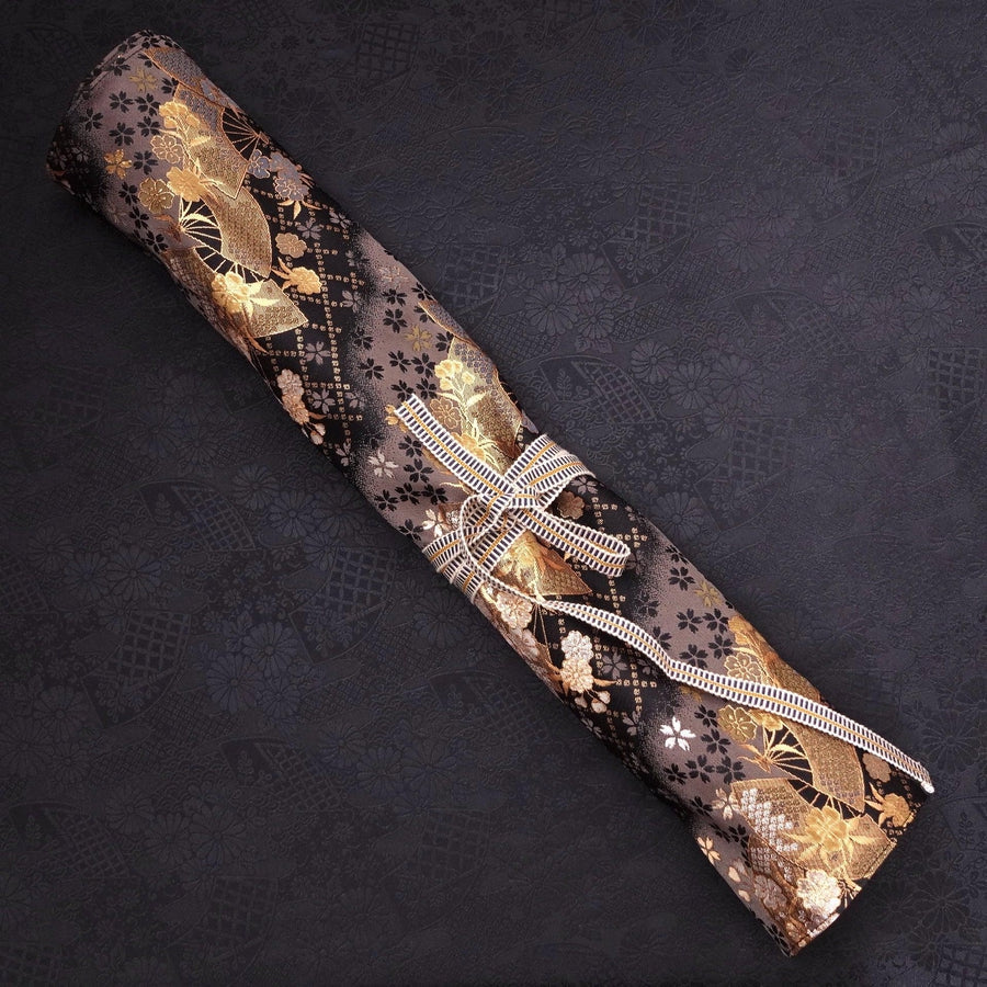 Musashi Japanese Style Kitchen Knife Roll Gold Sakura&Fan 4 Pockets Ha ...